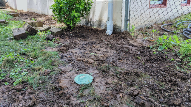 Roof Gutters And Downspouts Drain Into Underground Installation
